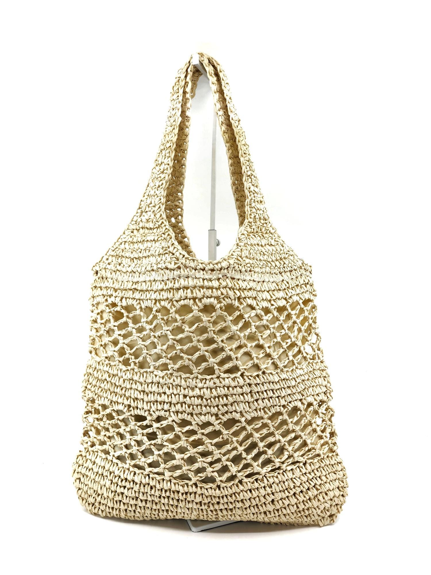 Women's Top Zip Straw Tote Bag Summer Beach Bag - Etsy