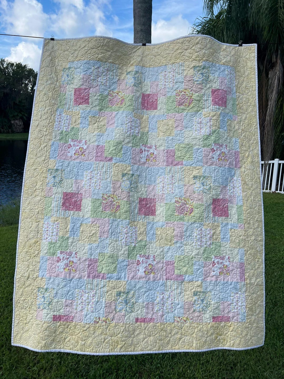 Handmade Pastel Patchwork Quilt – Soft, Cozy, and One-of-a-kind - Etsy