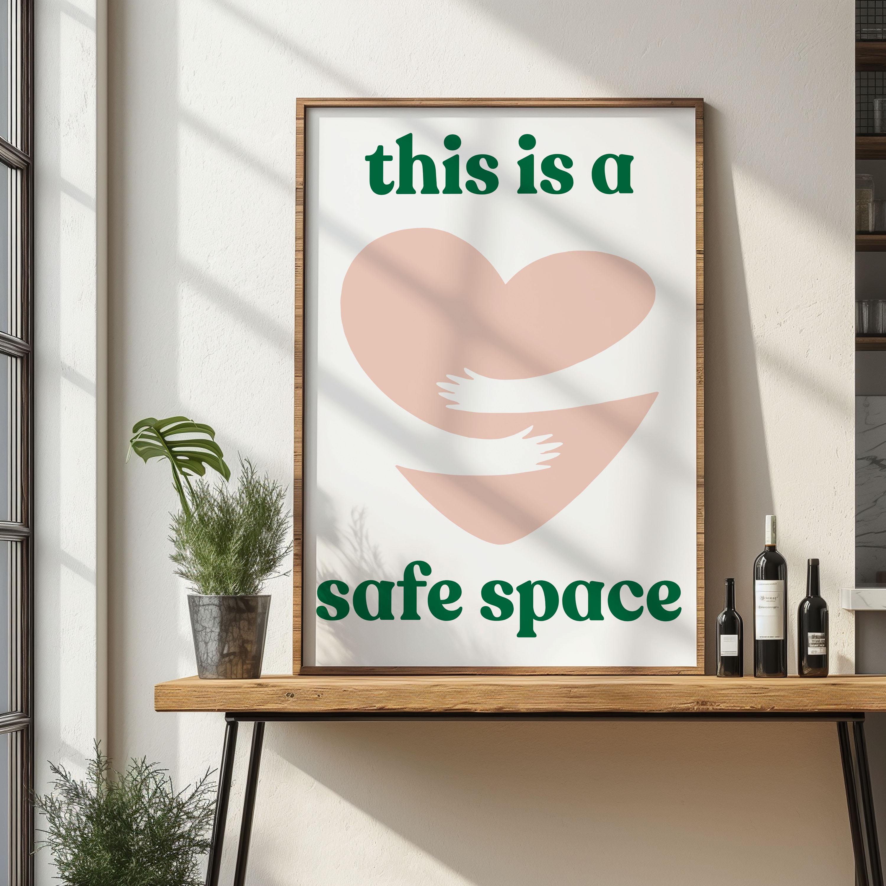 Safe Space Poster, Mental Health Art, Therapy Office Decor - Etsy