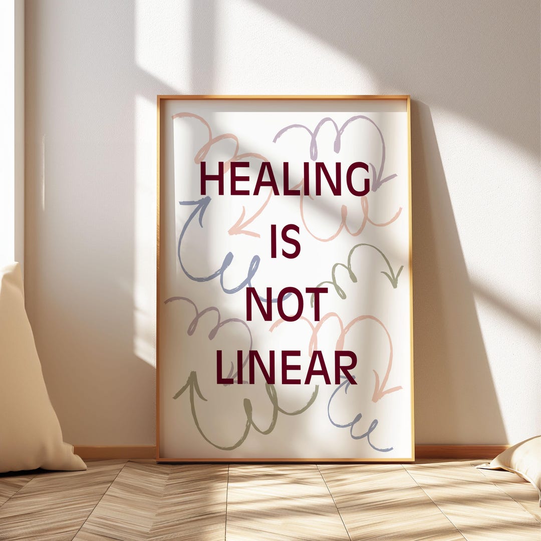 Healing is Not Linear Poster, Therapist Office Decor - Etsy