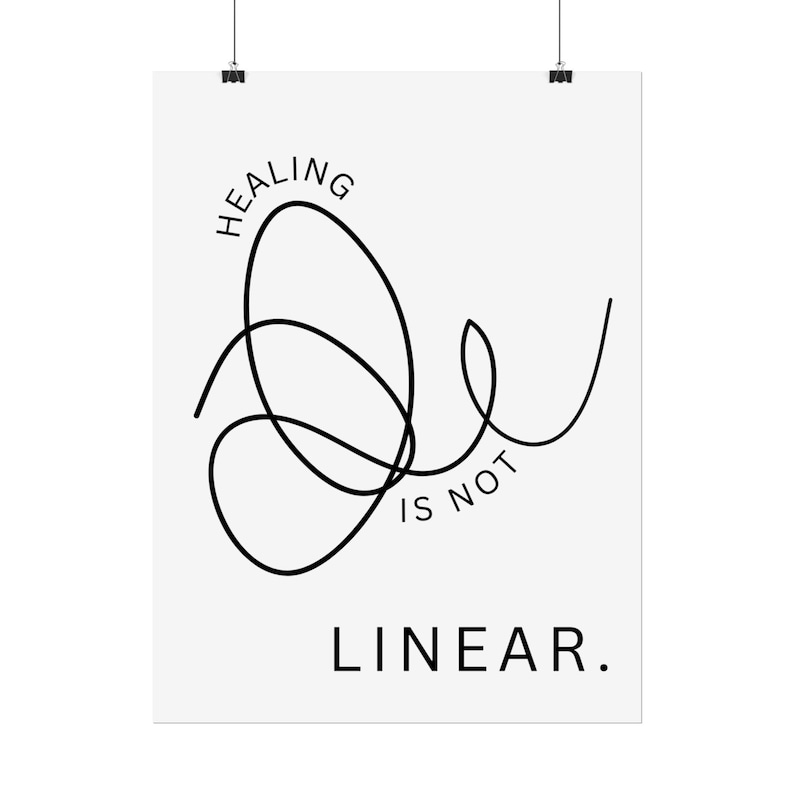Healing is Not Linear Poster, Wall Art, Therapist Office Decor, Mental ...