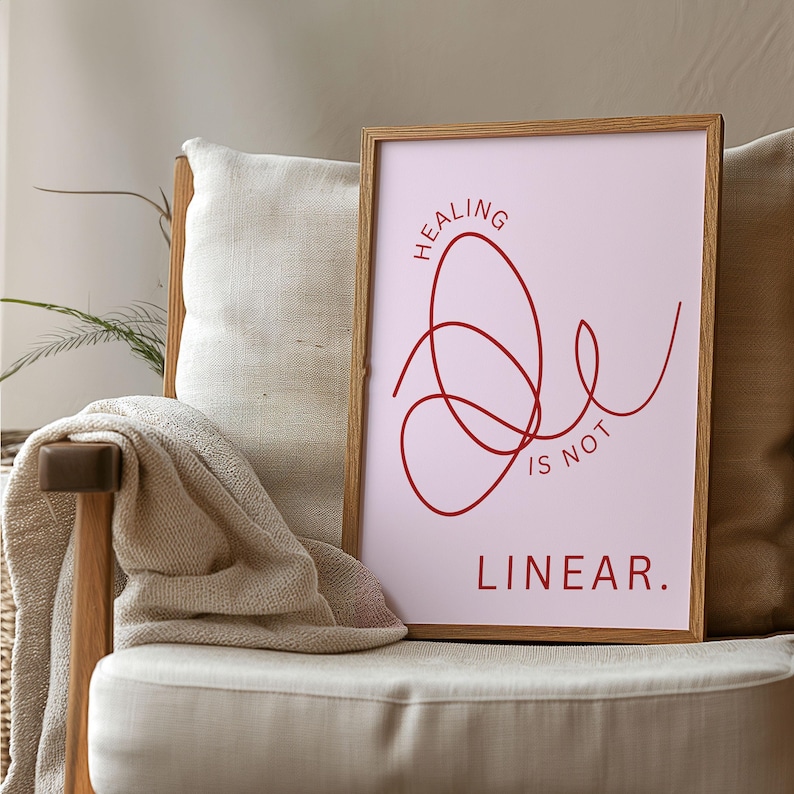 Healing is Not Linear Poster, Mental Health Awareness Wall Art - Etsy
