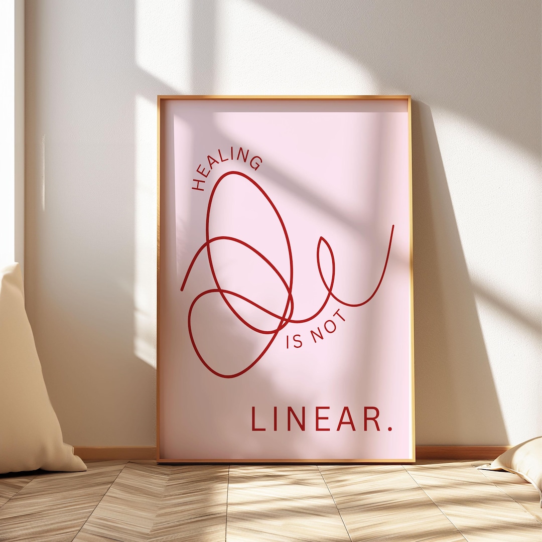 Healing is Not Linear Poster, Mental Health Awareness Wall Art - Etsy