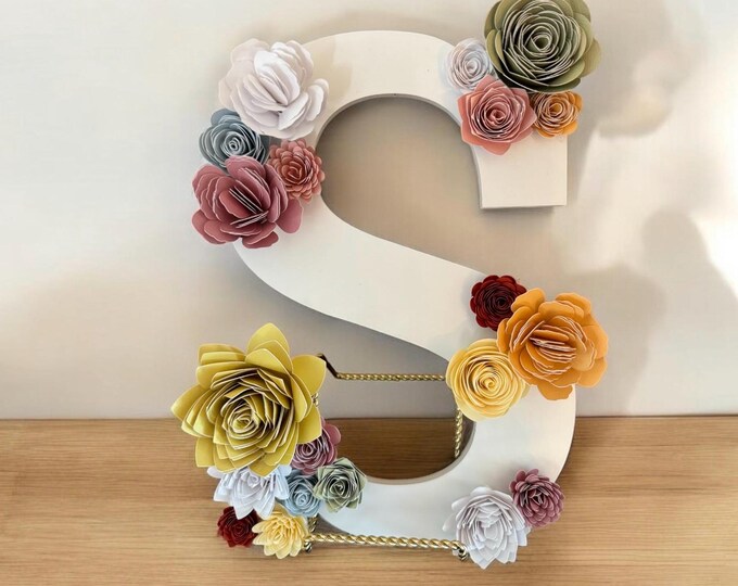 Wooden Flower Initial Letter - Etsy