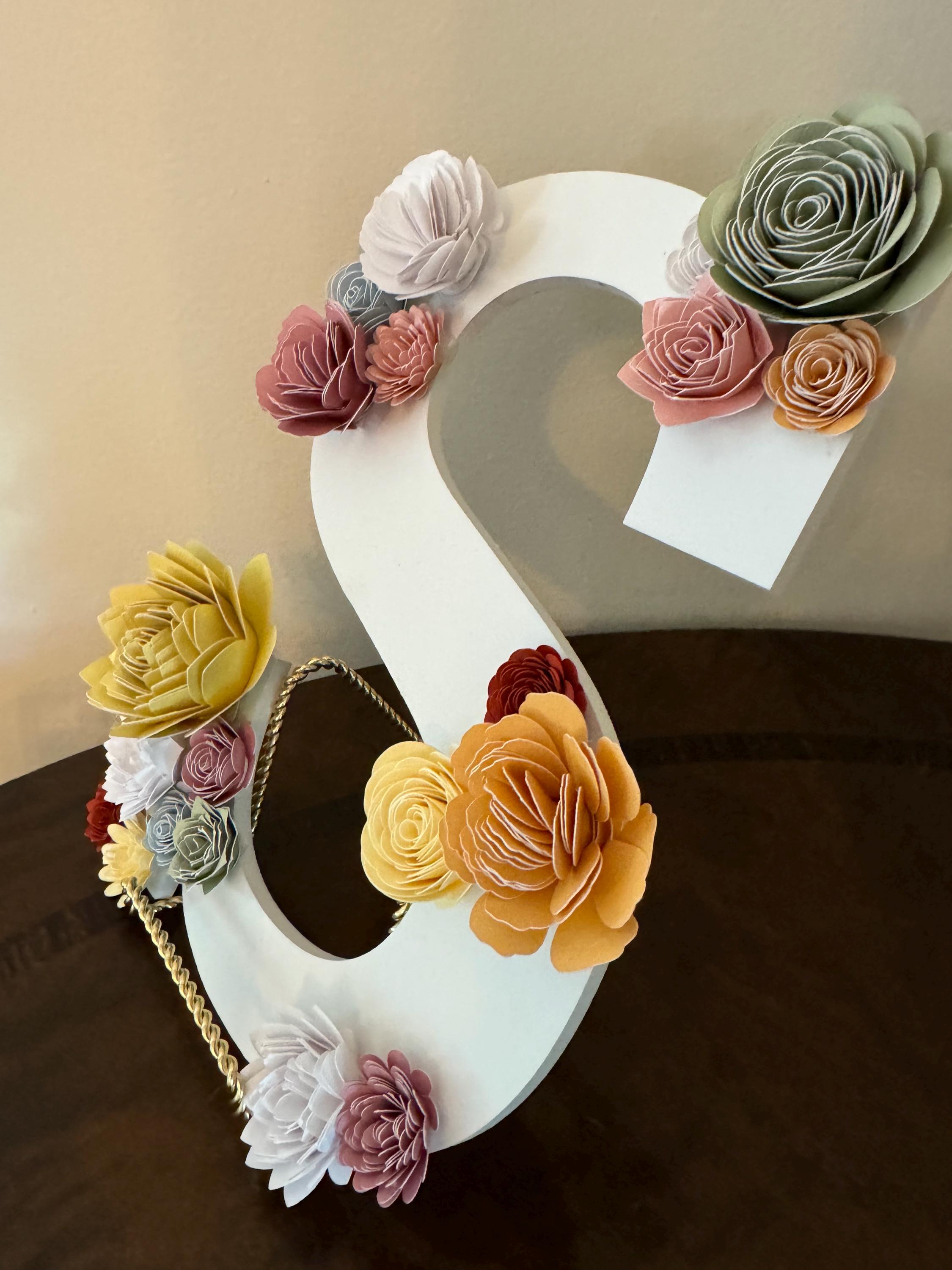 Wooden Flower Initial Letter - Etsy