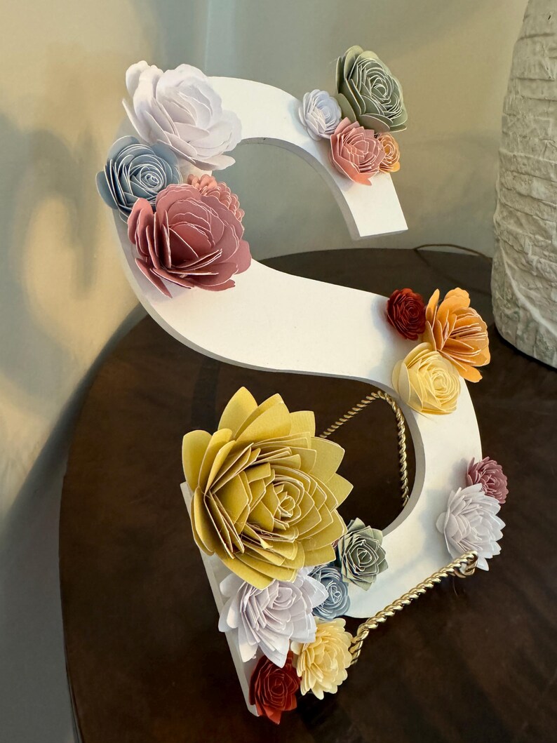 Wooden Flower Initial Letter - Etsy