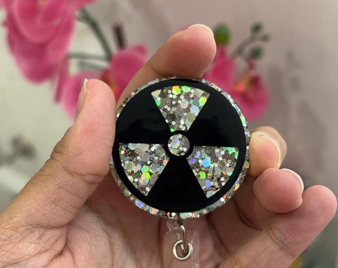 Radiation Glitter Badge Reel | X-ray Tech Badge | CT Tech Badge Reel | Radiology ID Holder - Etsy