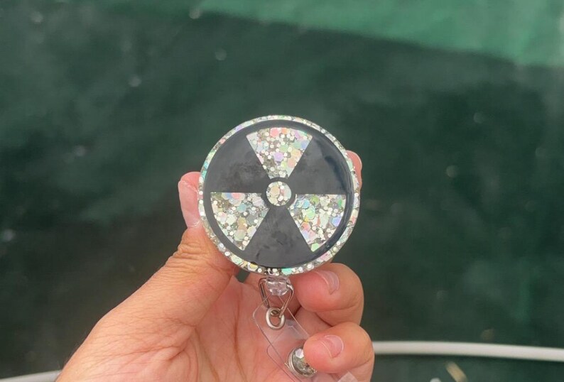 Radiation Glitter Badge Reel | X-ray Tech Badge | CT Tech Badge Reel | Radiology ID Holder - Etsy