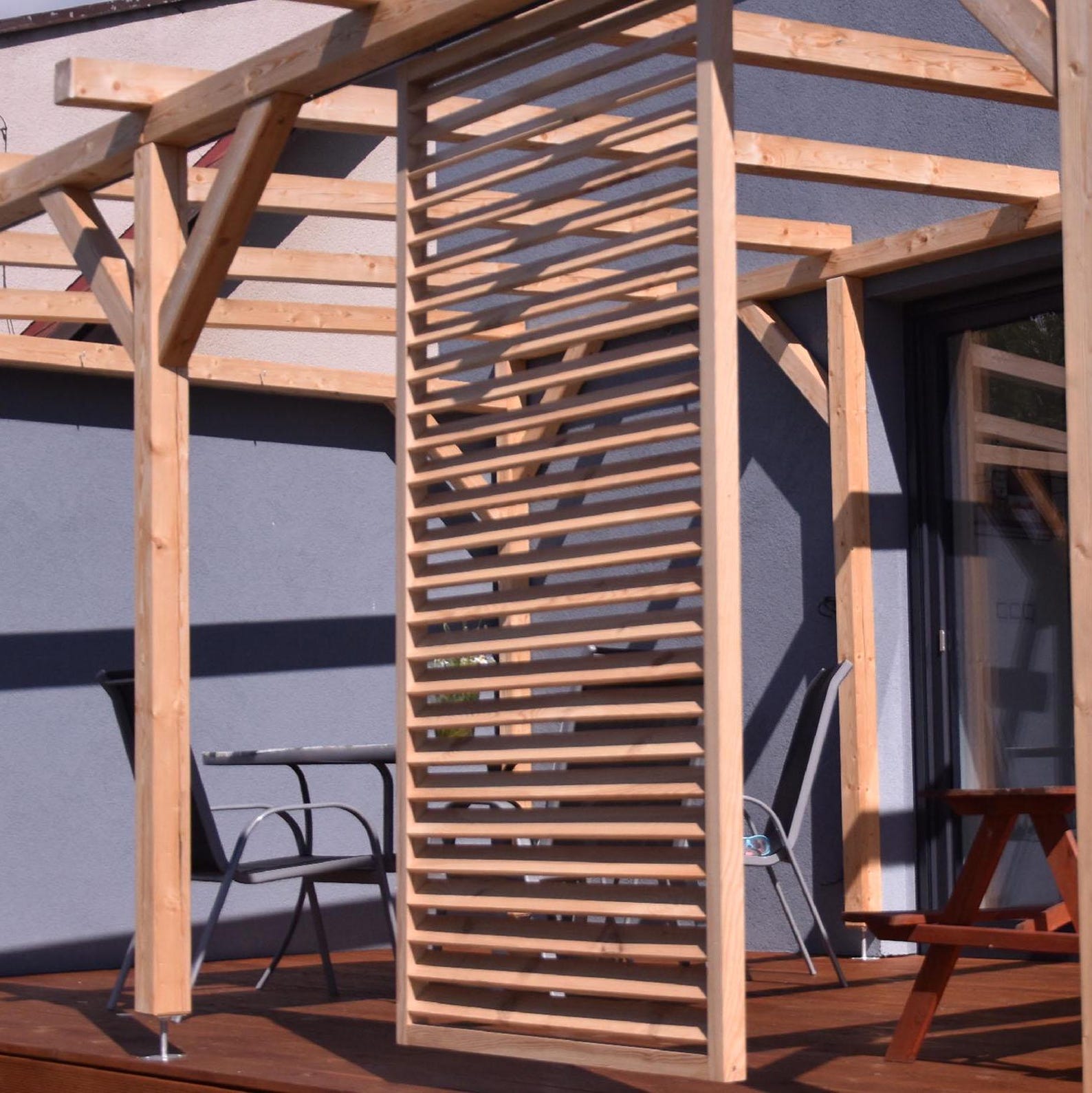 Wooden Slats Privacy Screen - Side Shading for Terrace, Pergola - Etsy UK