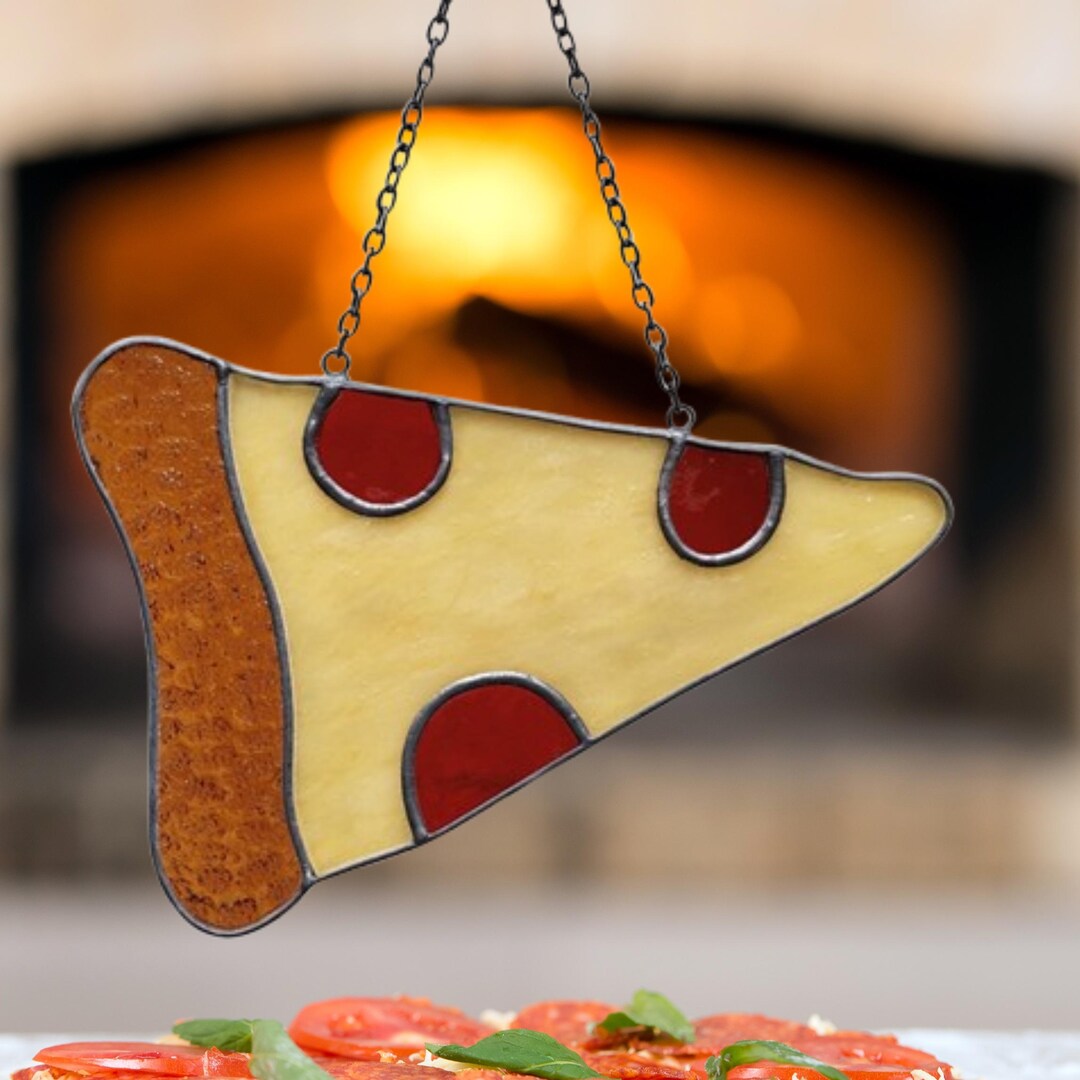 Stained Glass Suncatcher, Pizza Slice, Pizza Gifts, Food Lover Gift ...