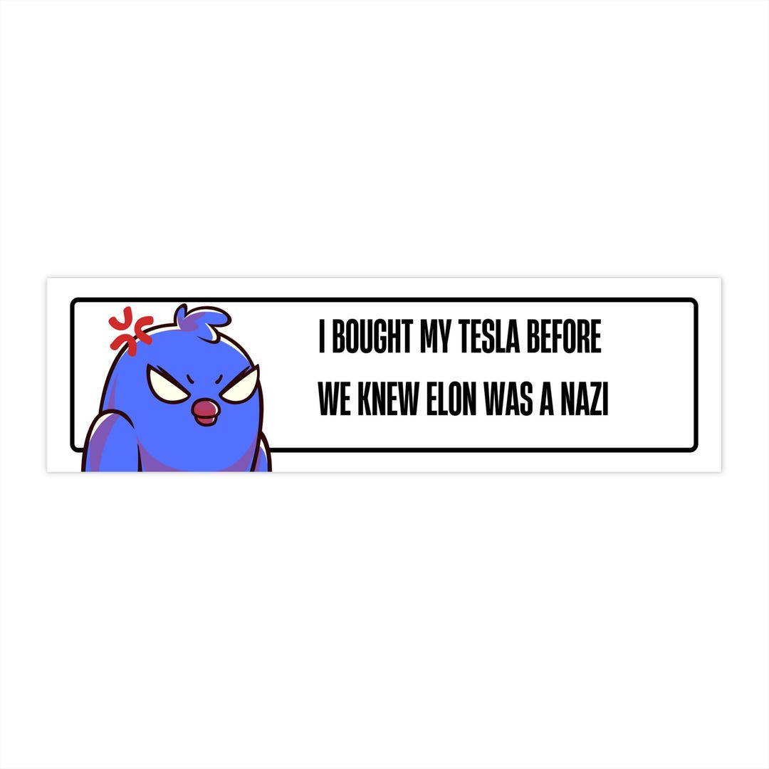 Controversial Twitter Bird Tesla Decal: Social Commentary Bumper ...