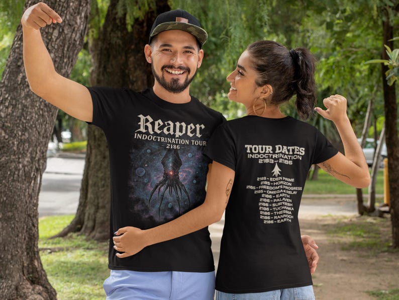 Mass Effect Reaper Indoctrination Tour T-shirt | Sci-fi Band Gamer Gift ...