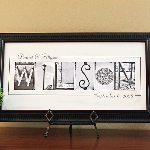 Custom Wedding Print Alphabet Photography Name Frame Photo | Etsy
