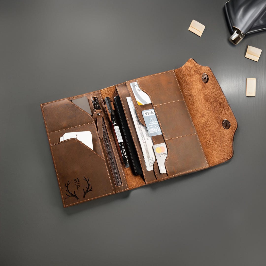 Leather Man Organizer, Engraved Leather Organizer, Geniune Leather ...