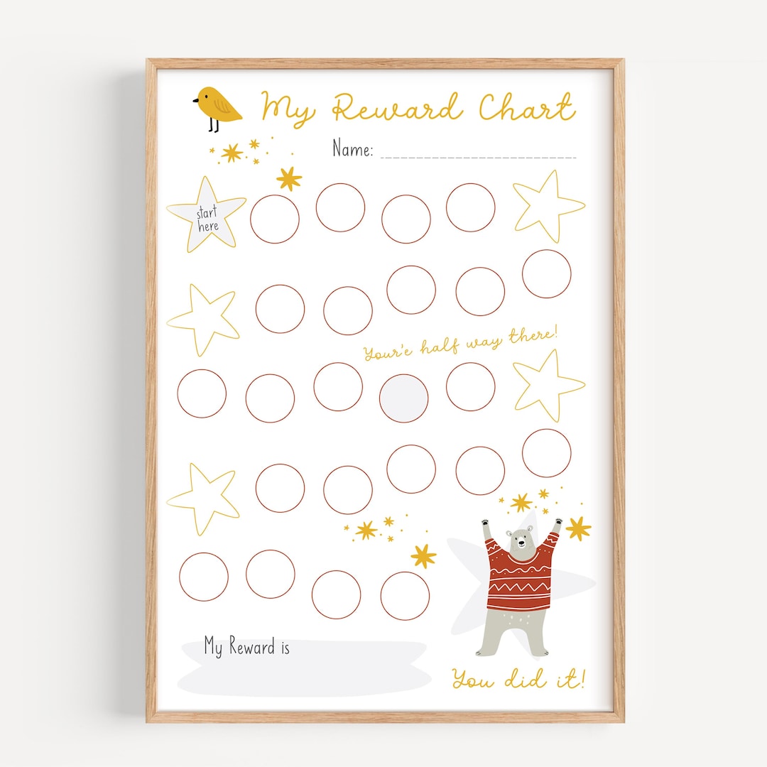 Printable Kids Reward Chart: Toddler Behavior Tracker (digital Download ...