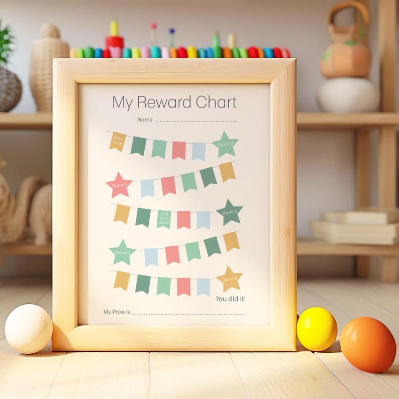 Kids Printable Reward Chart, Sticker Chart for Kids, Toddler Reward ...