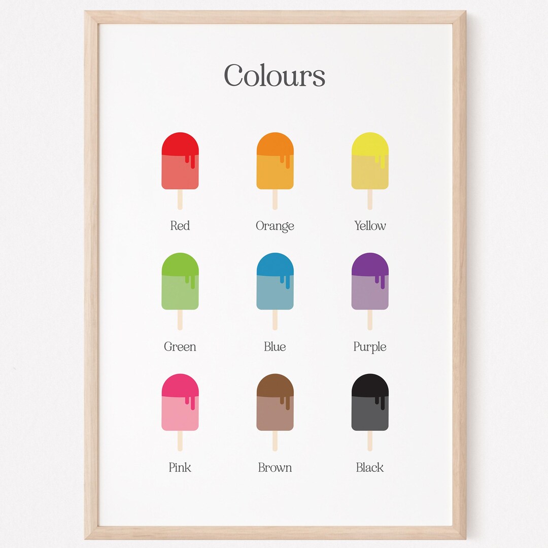 Kids Colours Ice-cream Poster: Educational Wall Art (digital Download ...