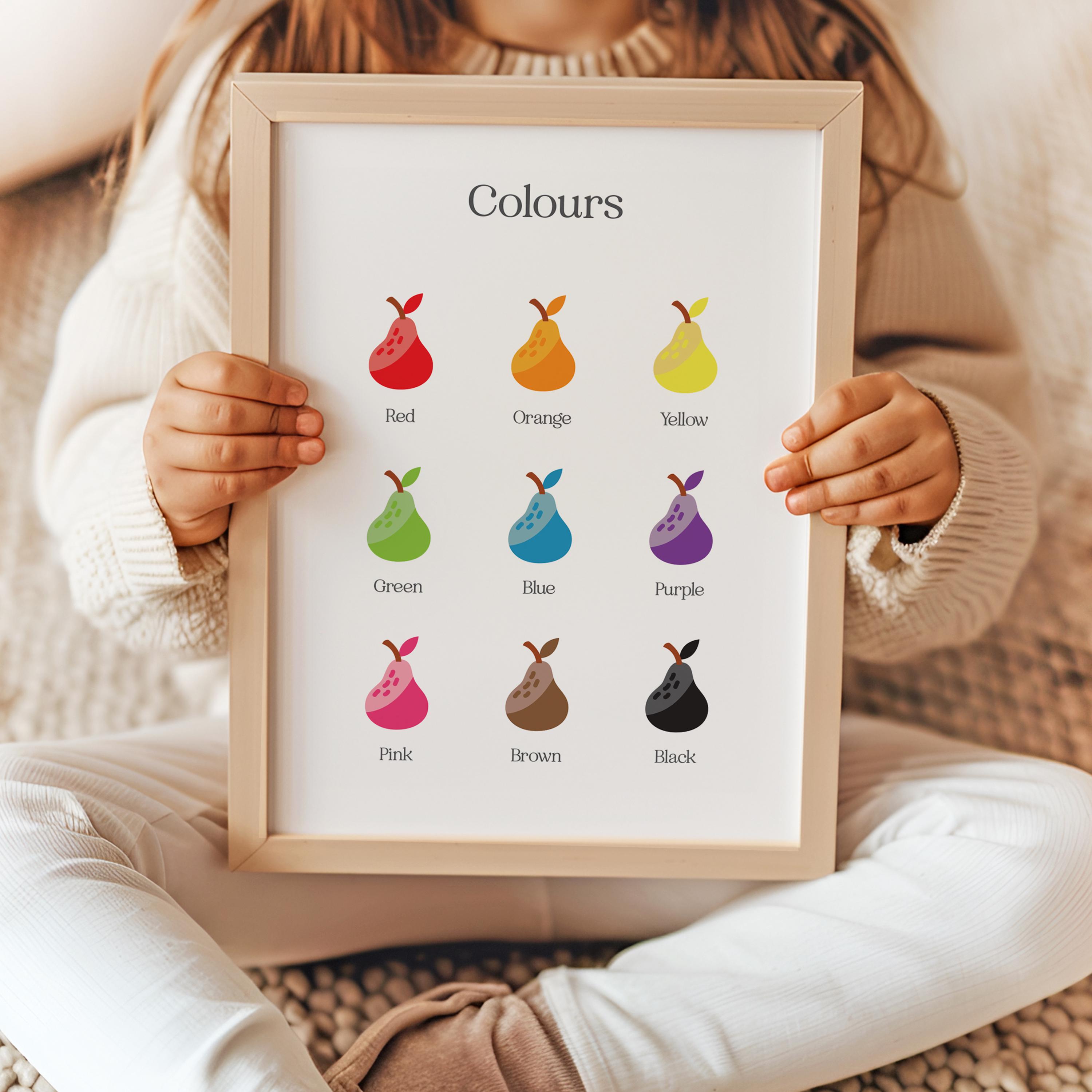 Learn My Colors Pear Poster: Educational Playroom Decor (digital ...