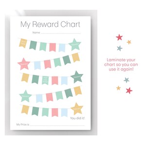 Kids Printable Reward Chart, Sticker Chart for Kids, Toddler Reward ...
