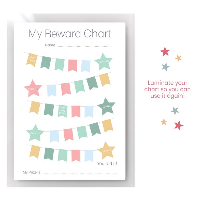 Cuadro de recompensas imprimible para niños, cuadro de pegatinas para ...