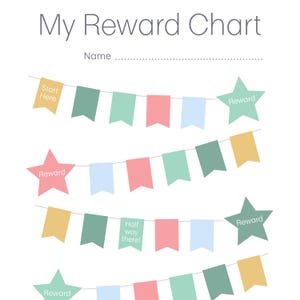 Kids Printable Reward Chart, Sticker Chart for Kids, Toddler Reward ...