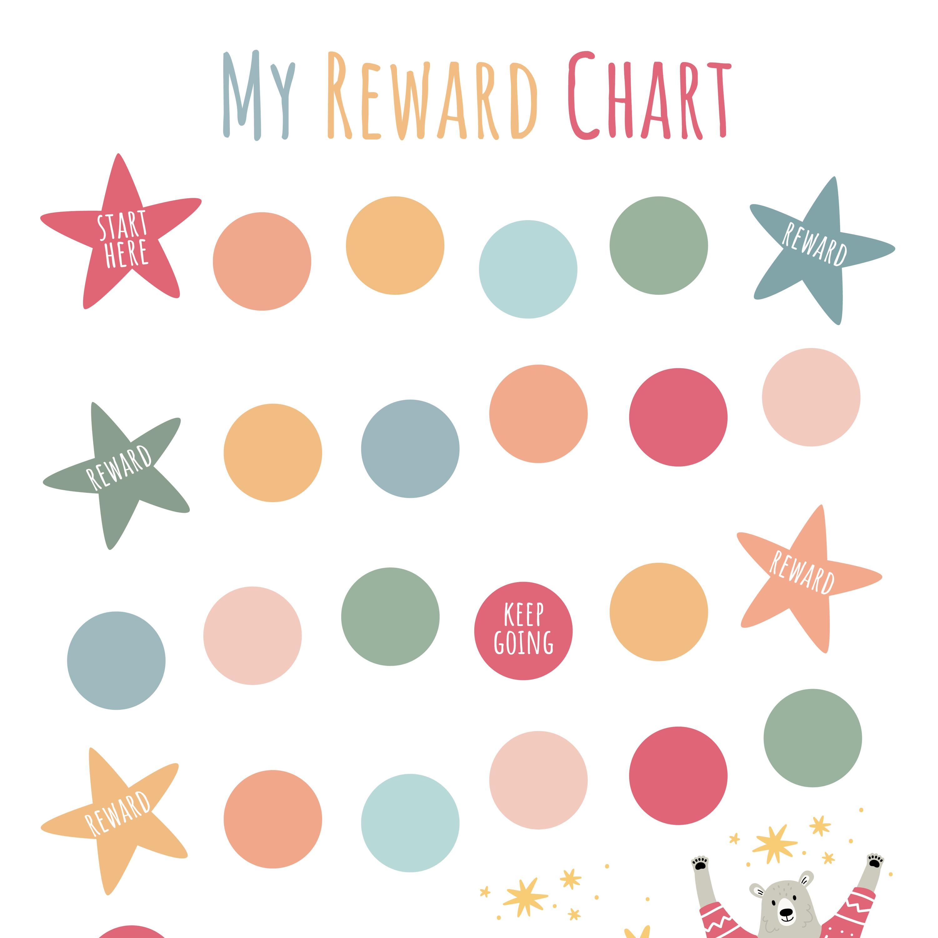 Kids Printable Reward Chart, Sticker Chart for Kids, Toddler Reward ...