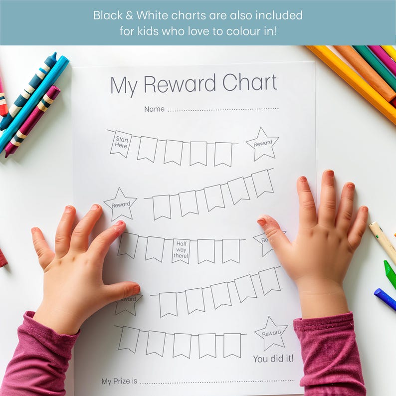 Kids Printable Reward Chart, Sticker Chart for Kids, Toddler Reward ...
