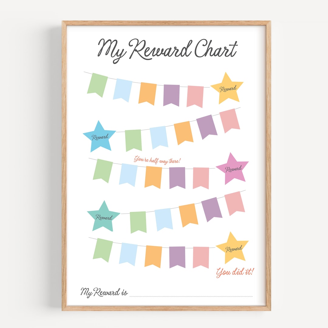 Printable Kids Reward Chart, Sticker Chart for Kids, Toddler Reward ...