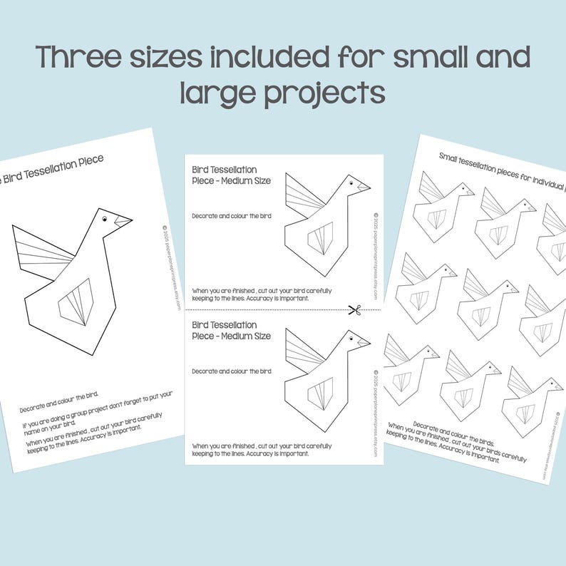 Tessellation Art Project: Math Activity for Kids - Bird Templates (PDF ...
