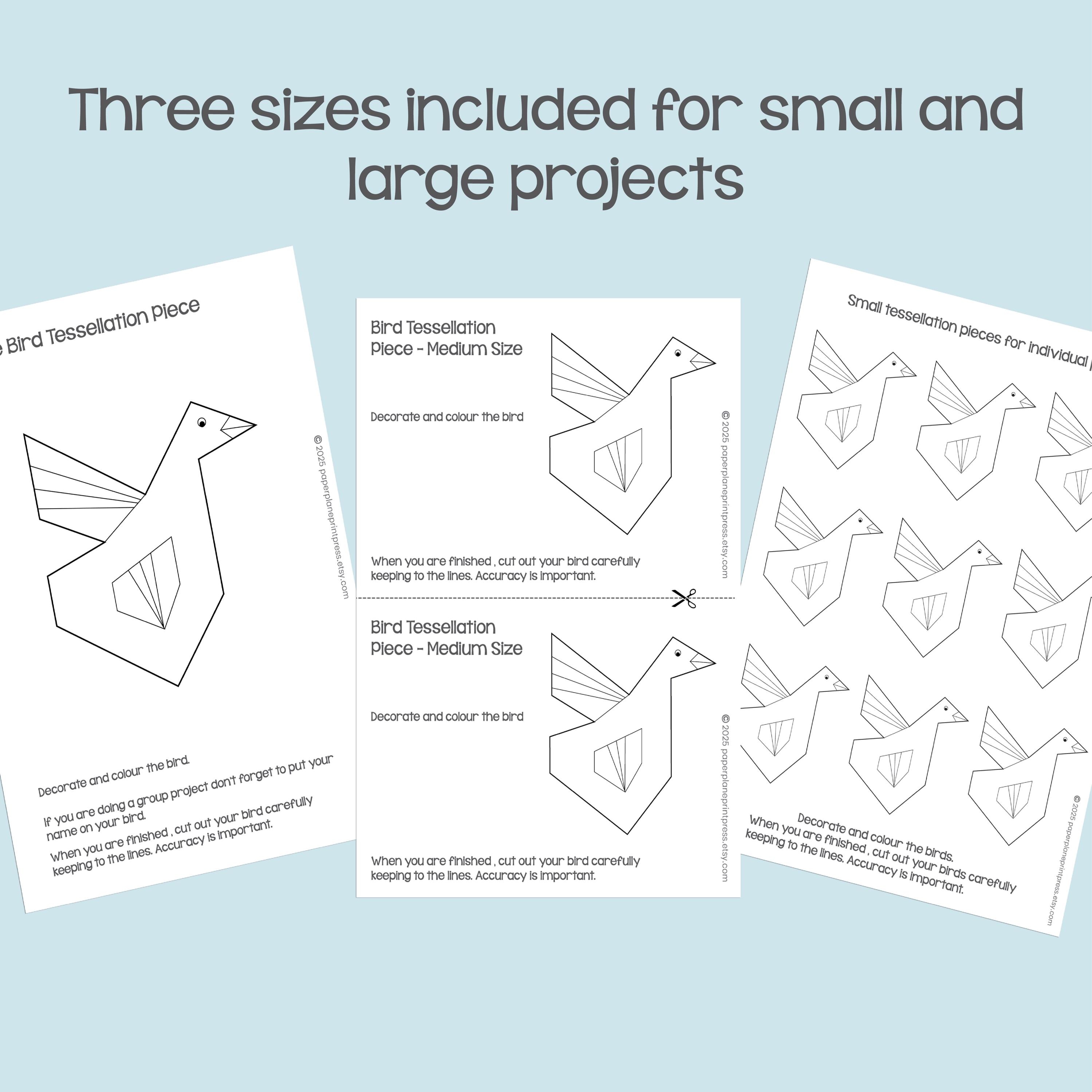 Tessellation Art Project: Math Activity for Kids - Bird Templates (PDF ...
