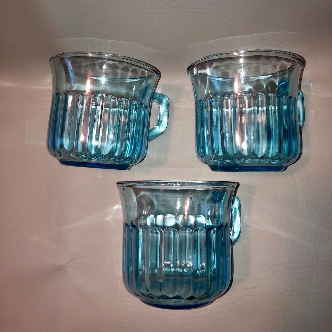 3 Forte Crisa Ice Blue Glass Coffee Cups. Update: New Pricing is for ...