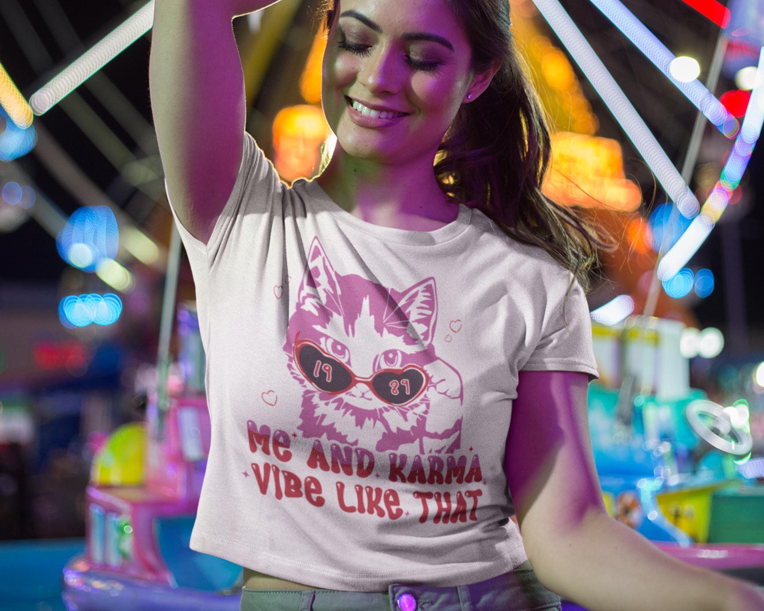 Me and Karma Vibe Like That Tshirt, Eras Tour Cat Tshirt, Karma is A ...