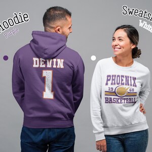 Custom Retro Phoenix Basketball Hoodie, Personalized Phoenix Game Day ...