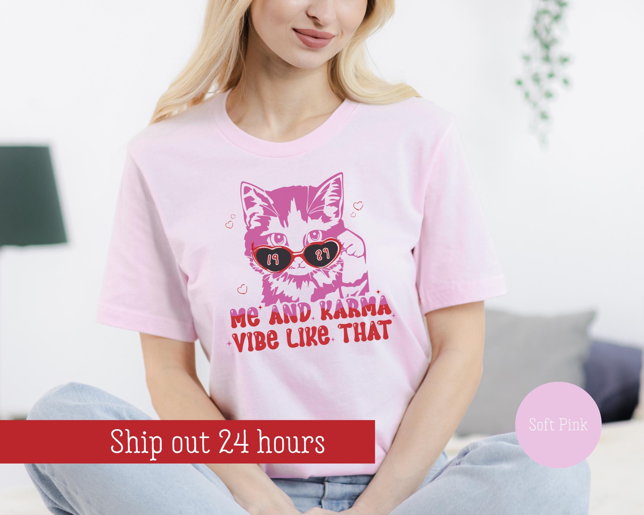 Me and Karma Vibe Like That Tshirt, Eras Tour Cat Tshirt, Karma is A ...