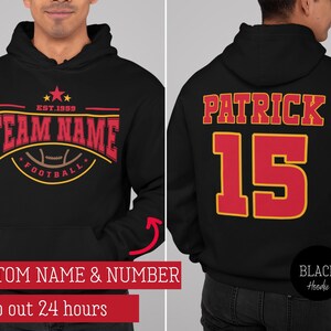 Personalized Football Hoodie, Football Player Name Hoodie, Trendy ...