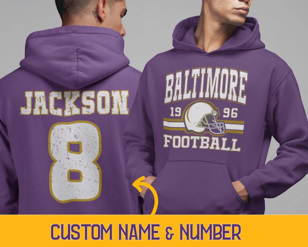 Custom Retro Baltimore Football Hoodie, Trendy Baltimore Game Day ...