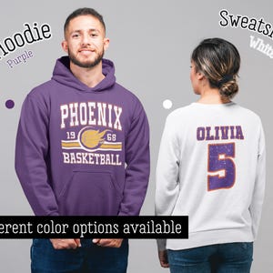 Custom Retro Phoenix Basketball Hoodie, Personalized Phoenix Game Day ...