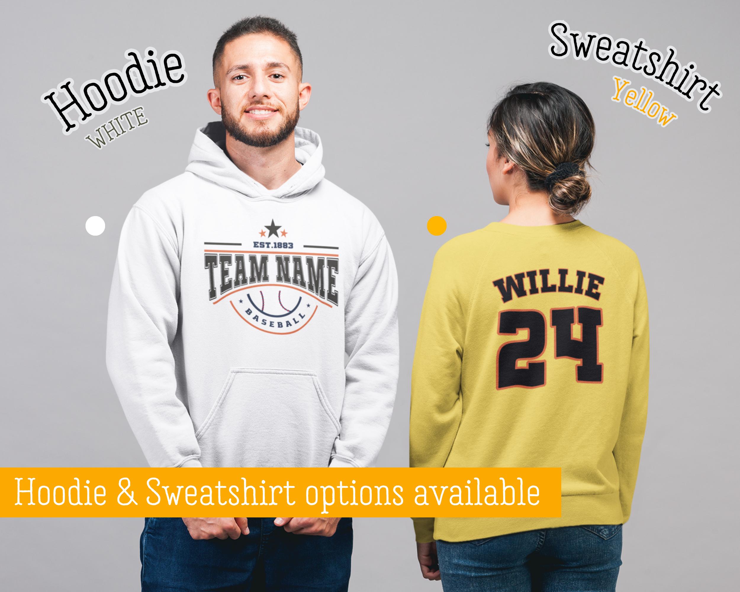 Personalized Baseball Hoodie, Baseball Player Name Hoodie, Trendy ...