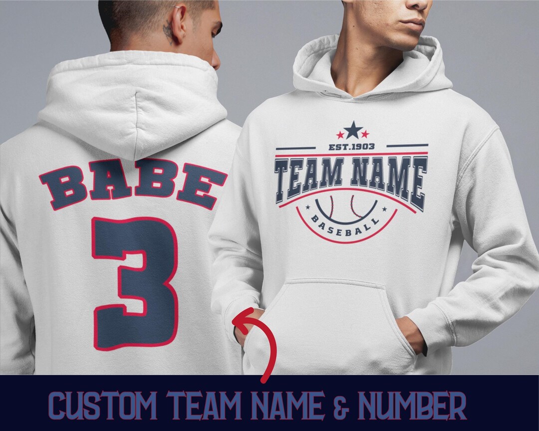 Personalized Baseball Hoodie, Baseball Player Name Hoodie, Trendy ...