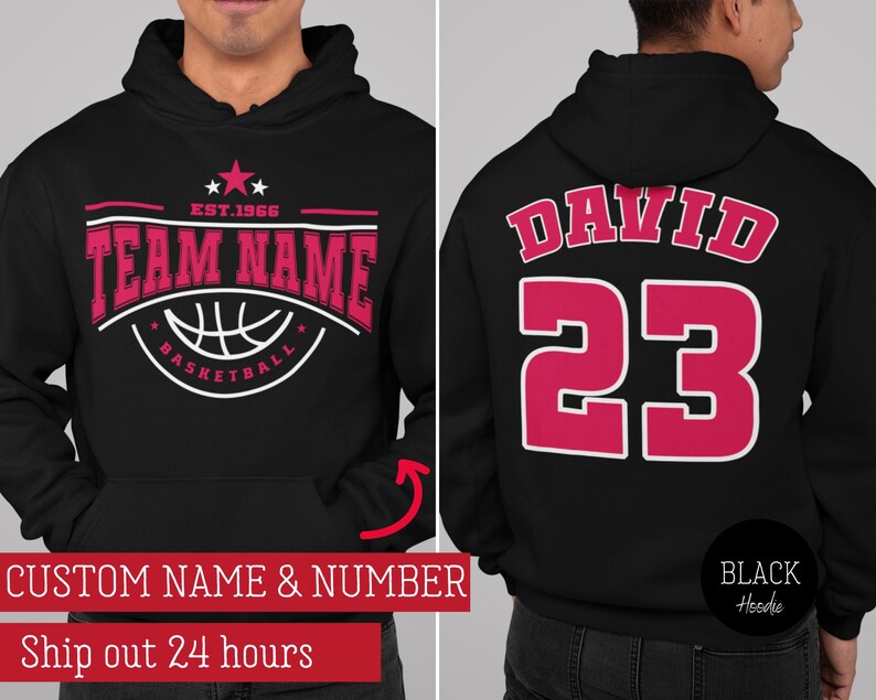 Personalized Basketball Hoodie, Basketball Player Name Hoodie ...