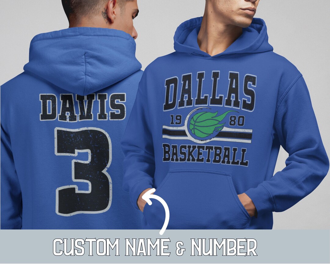 Custom Retro Dallas Basketball Hoodie, Personalized Dallas Game Day ...