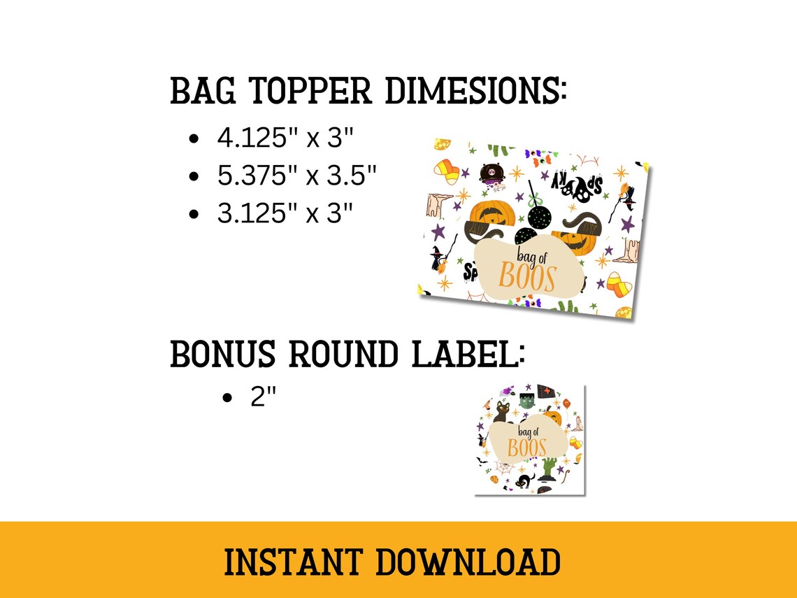 Halloween Treat Bag Topper, Printable Happy Halloween Bag Topper, Candy ...