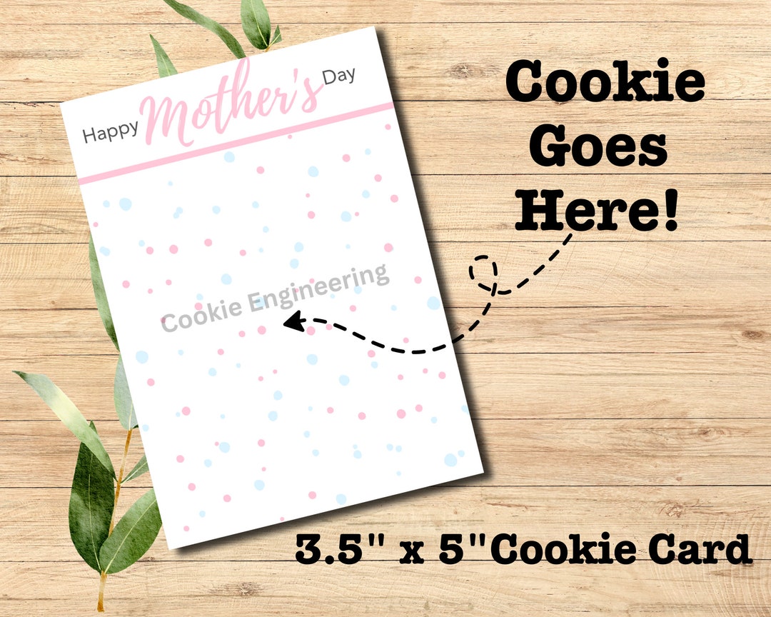 Printable Happy Mother's Day Cookie Card, 3.5"x5", Instant Download - Etsy