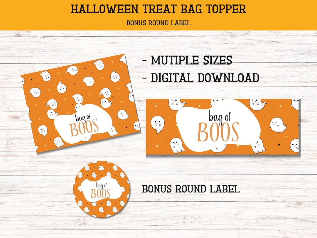 Halloween Treat Bag Topper, Printable Happy Halloween Bag Topper, Candy ...