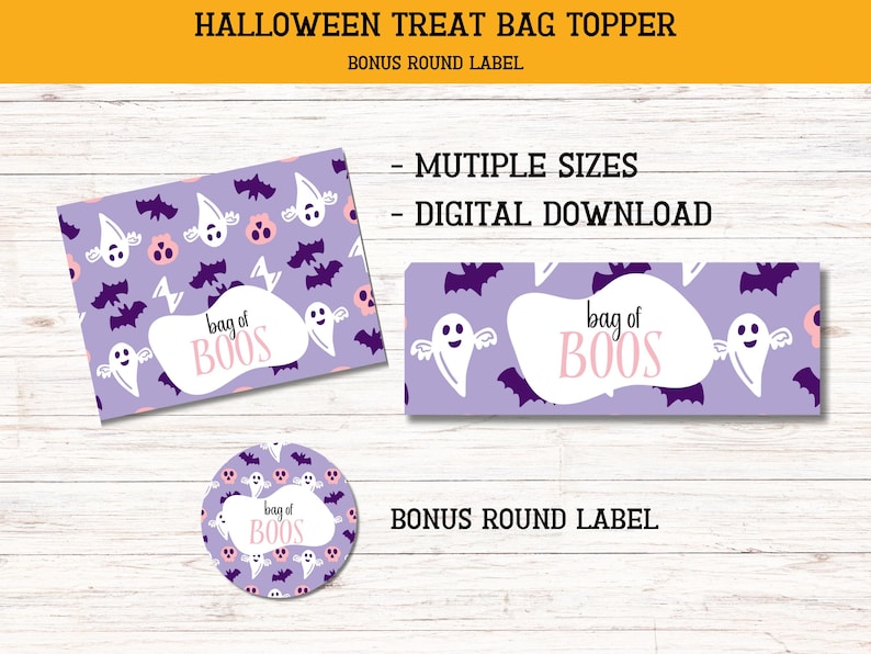 Halloween Treat Bag Topper, Printable Happy Halloween Bag Topper, Candy ...
