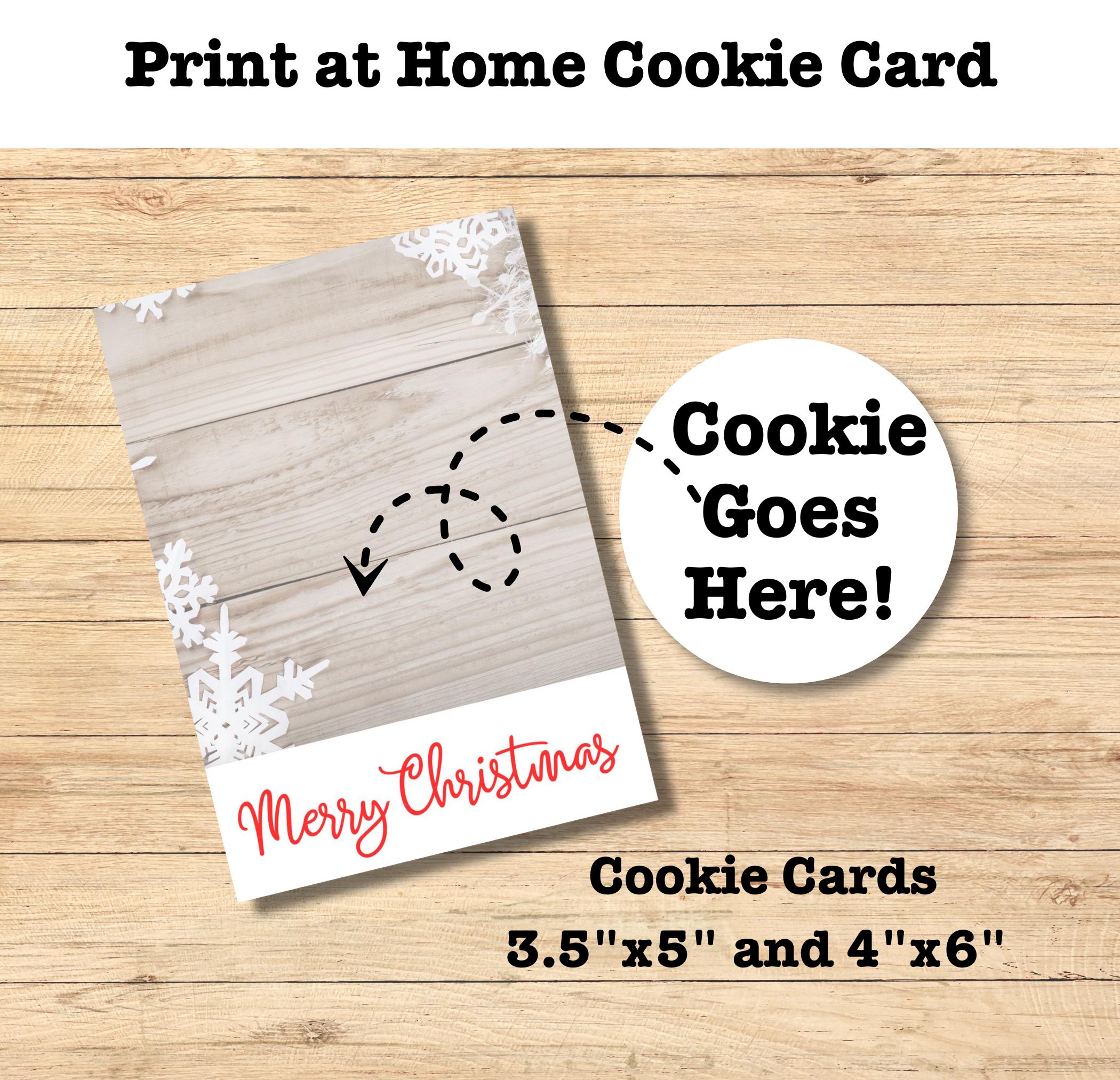 Printable Christmas Cookie Card, Printable Cookie Card, Red and White ...