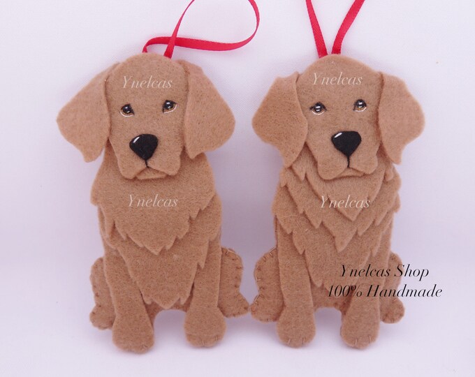 Golden Retriever Felt Dog Ornament Christmas Tree Decoration - Etsy