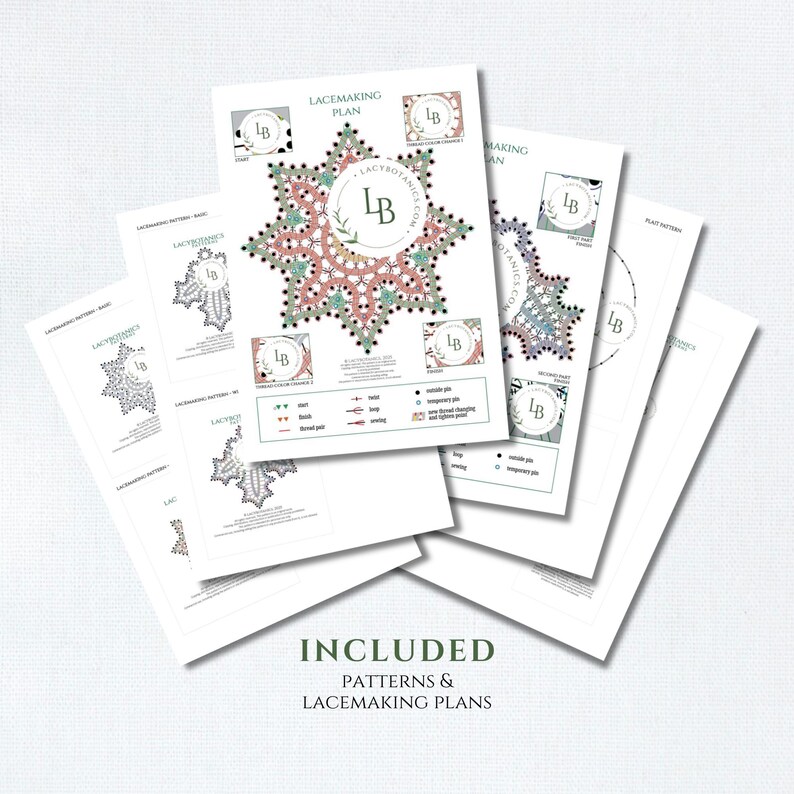 Christmas Bobbin Lace Pattern Poinsettia Bookmark + Holly Berry ...