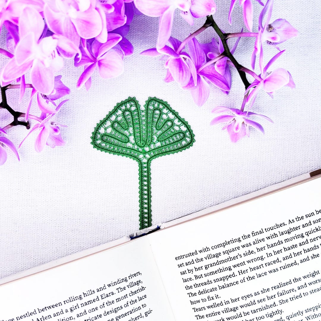Bobbin Lace Pattern Bookmark Ginkgo Leaf • Digital Lacemaking Pattern ...