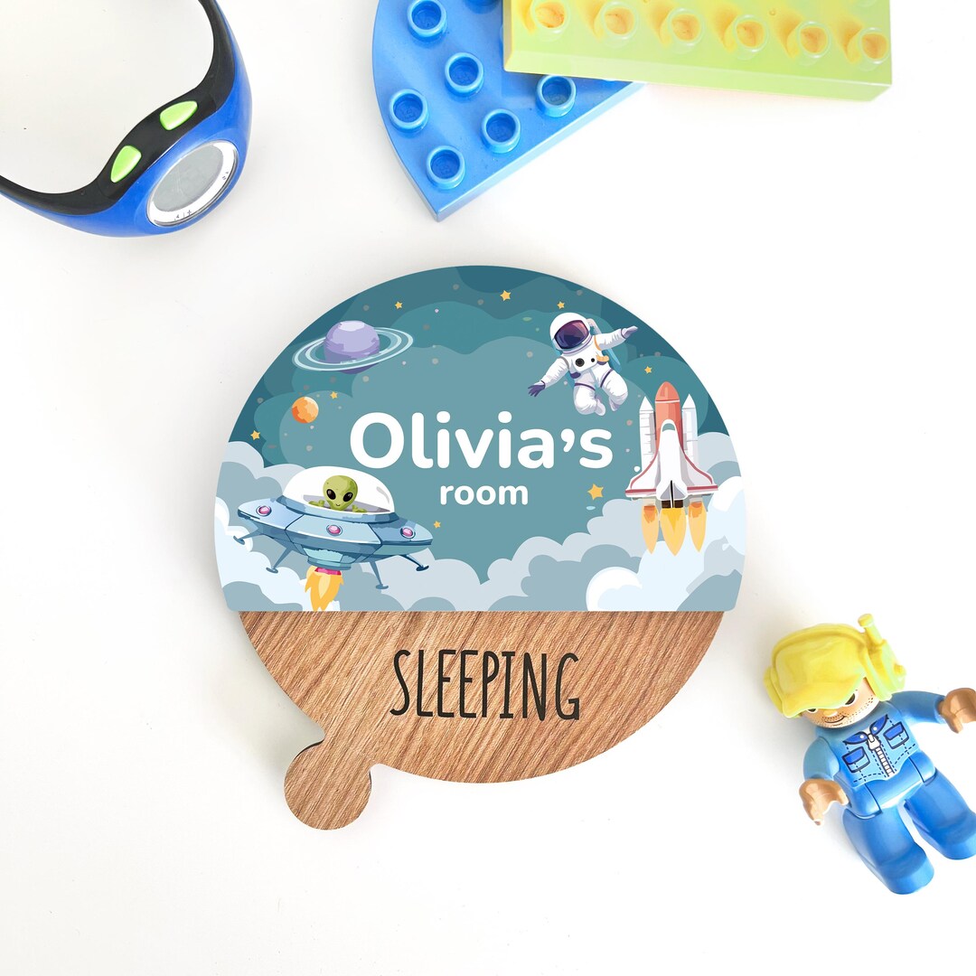 Personalized Outer Space Door Sign – Custom Name Plaque With Rotating ...